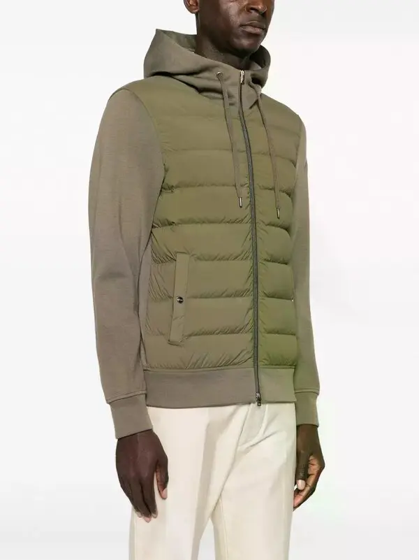 Herno Quilted-panel Hooded Jacket - Green