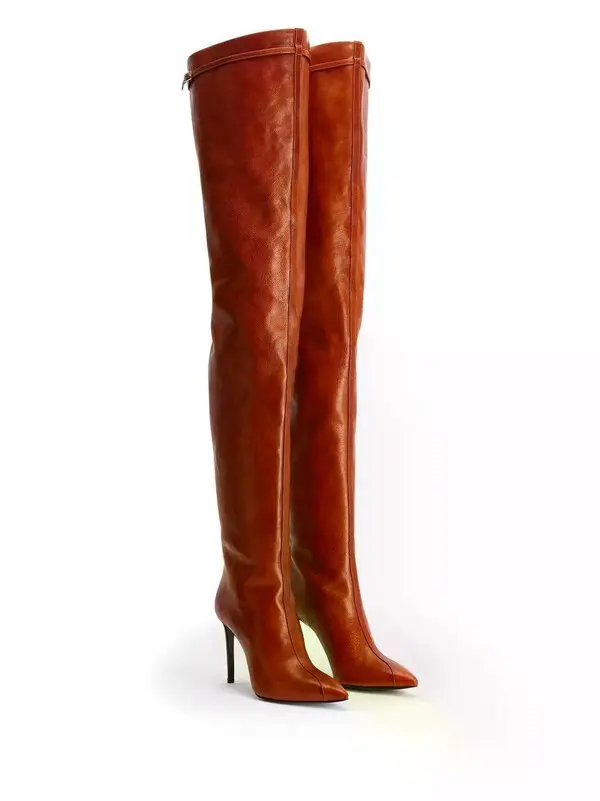 AMI Paris Over-the-knee Leather Stiletto Boots