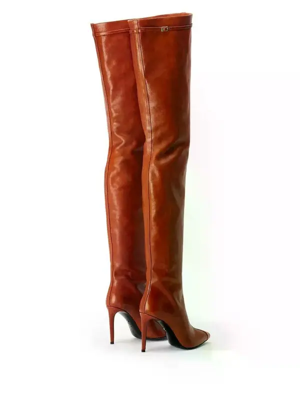 AMI Paris Over-the-knee Leather Stiletto Boots