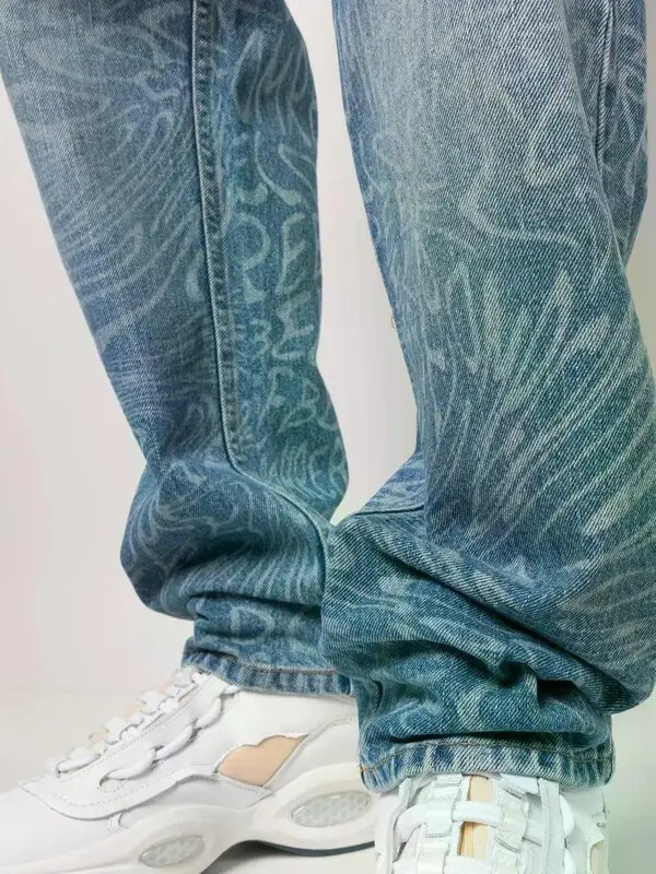 DOMREBEL Straight-leg Graphic-print Jeans