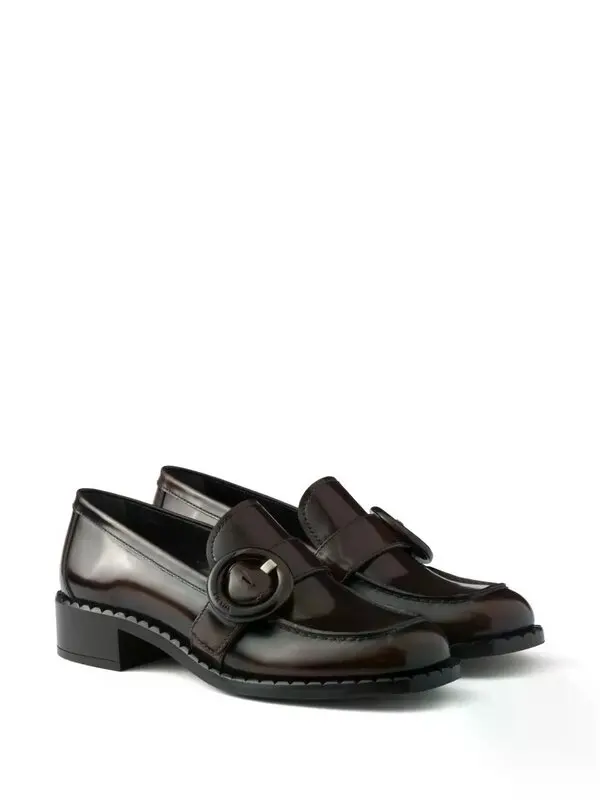 Prada Brushed Leather Loafers