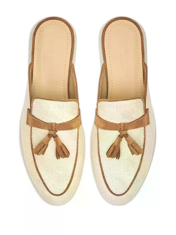 SCAROSSO Lucrezia Raffia Tassel Mules
