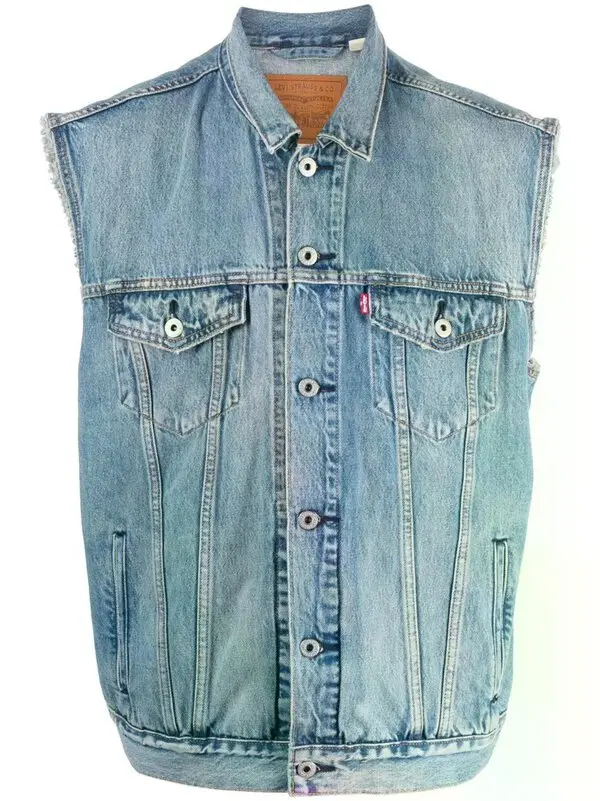 LEVI'S Relaxed Fit Denim Trucker Vest - Blue