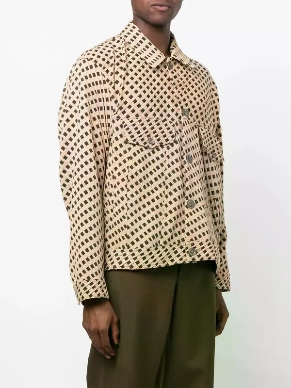 SONG FOR THE MUTE Geometric-print Shirt-jacket