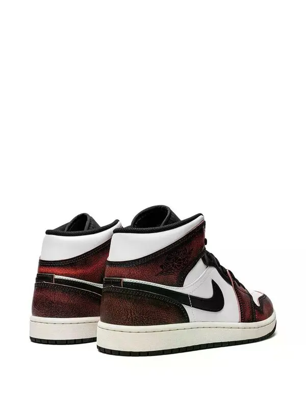 JORDAN 1 Mid Se Wear-away Infrared Sneakers - Black