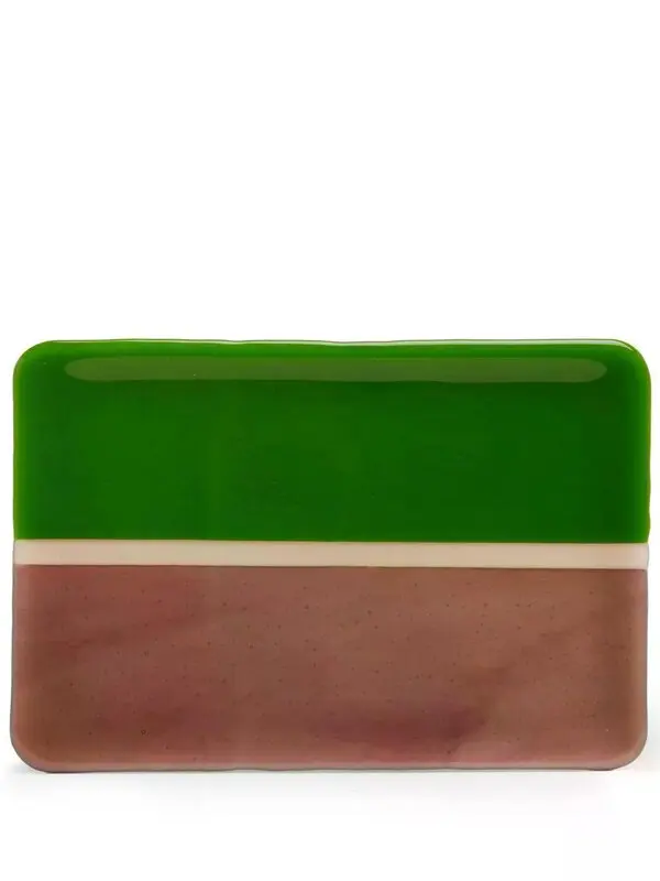 LES-OTTOMANS Murano Colour-block Tray - Green