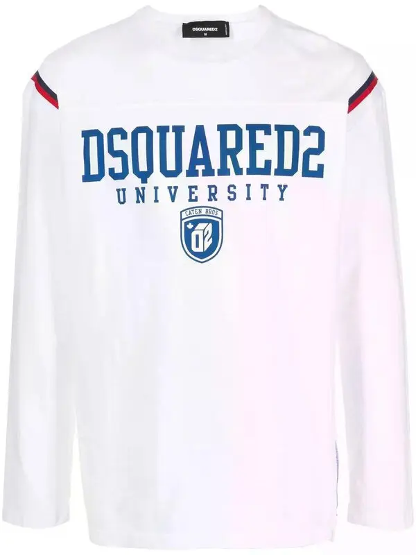 Dsquared2 University-print Long-sleeve T-shirt - White