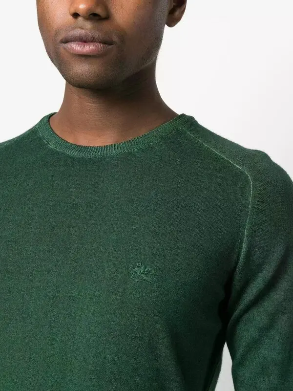 Etro Embroidered-logo Crew-neck Jumper