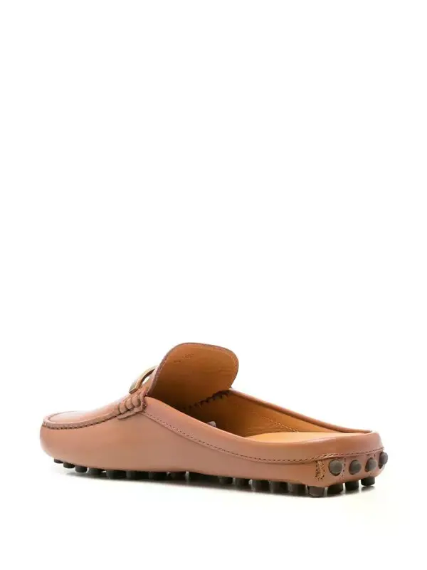 TOD'S Leather Slippers - Brown