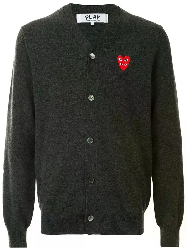 Play Comme Des Garcon Logo Button-down Cardigan