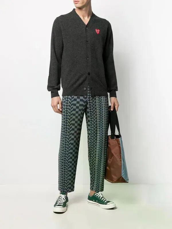Play Comme Des Garcon Logo Button-down Cardigan