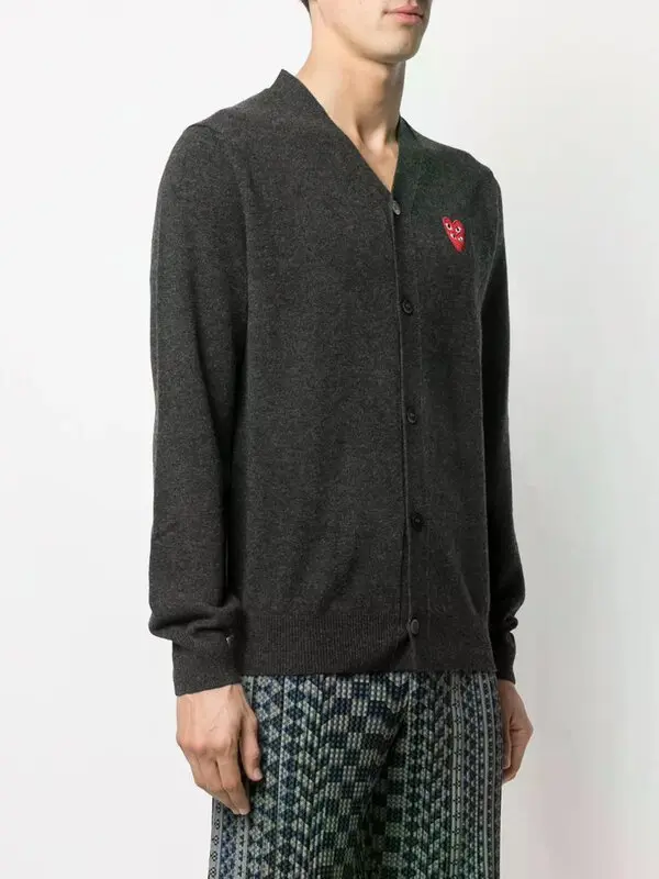 Play Comme Des Garcon Logo Button-down Cardigan