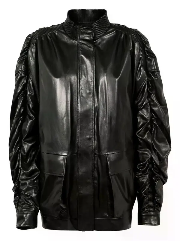 GIOVANNI BEDIN Ruched Leather Jacket