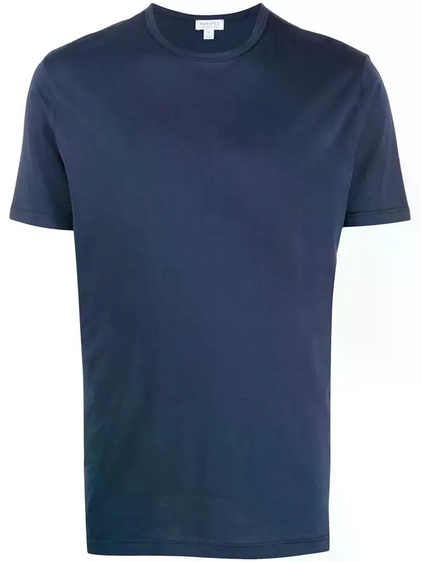 Sunspel Crew Neck Cotton T-shirt - Blue