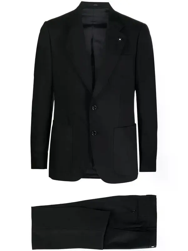 LARDINI Single-breasted Wool Suit - Black