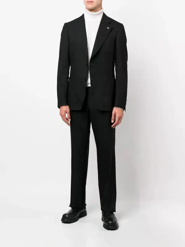 LARDINI Single-breasted Wool Suit - Black