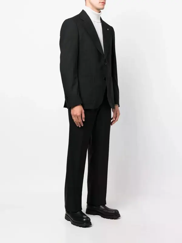 LARDINI Single-breasted Wool Suit - Black
