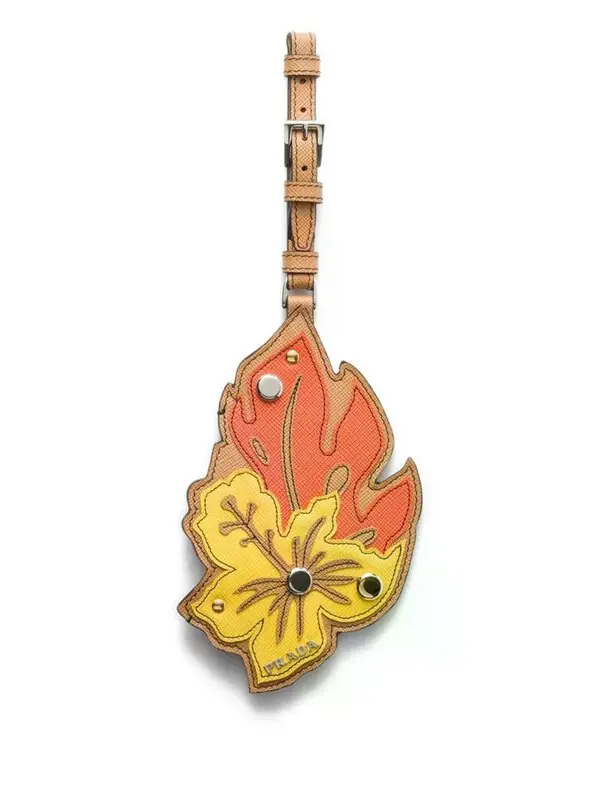 Prada Leaf-shaped Name Tag - Neutrals