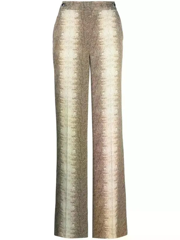 TWINSET Lizard-skin Effect Satin Trousers
