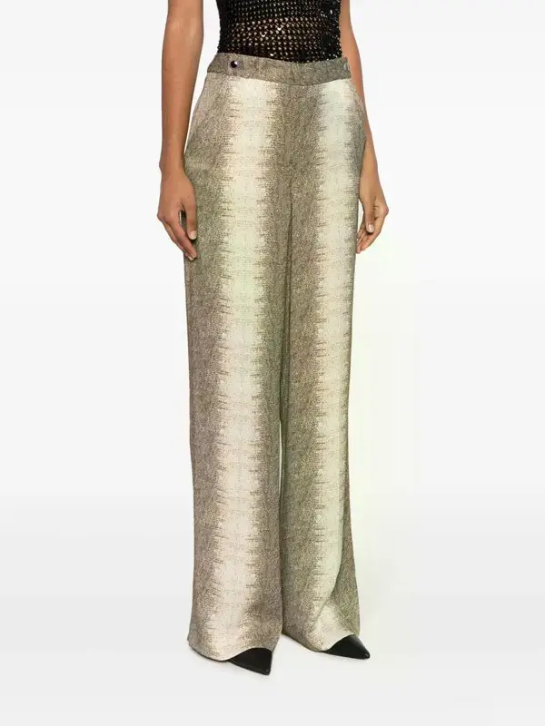TWINSET Lizard-skin Effect Satin Trousers