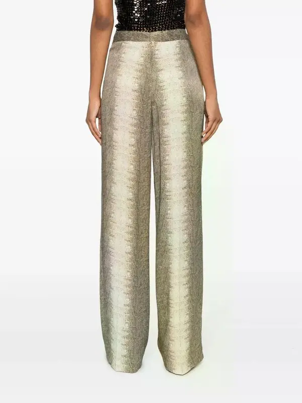 TWINSET Lizard-skin Effect Satin Trousers