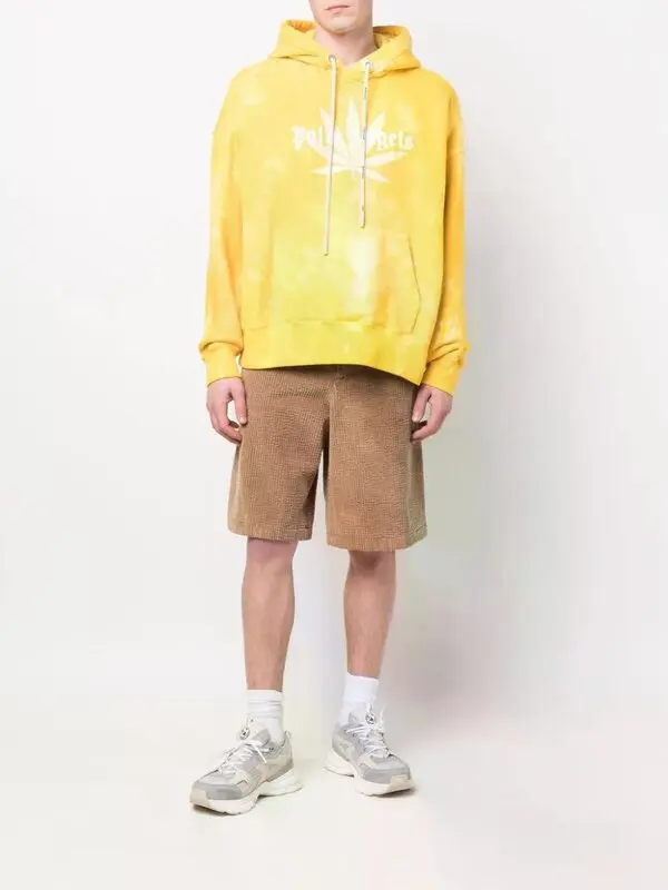 Palm Angels Leaf Tie-dye Logo-print Hoodie
