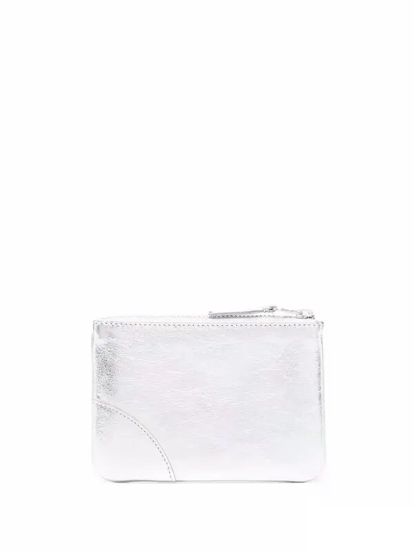 Comme Des Garçons Extra-small Metallic Coin Pouch - Silver