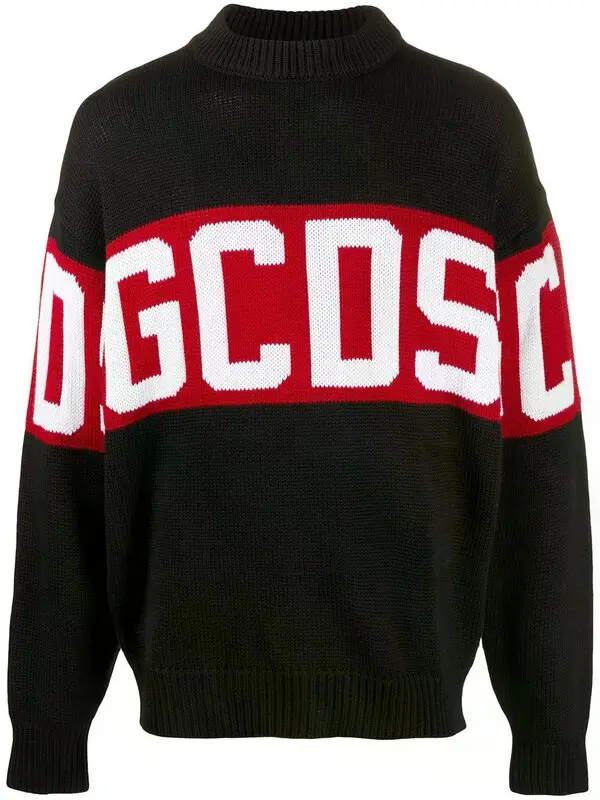 Gcds Logo Intarsia Jumper - Black
