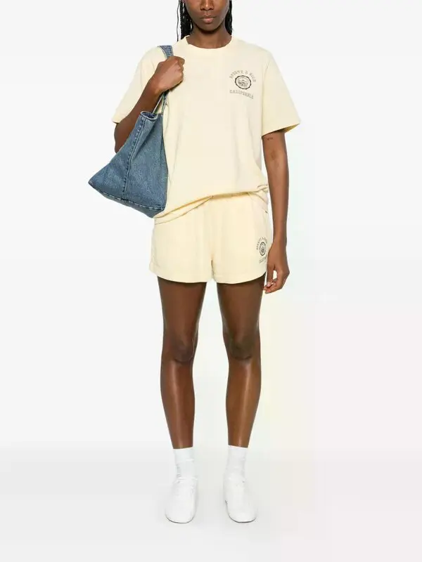 SPORTY & RICH Logo-print Shorts - Yellow