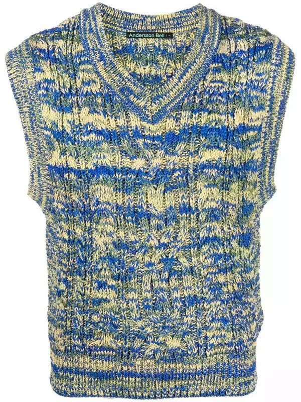 Andersson Bell Abstract-knit V-neck Vest