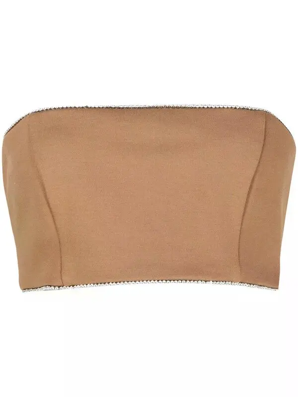 Staud Cropped Bralette Top - Brown