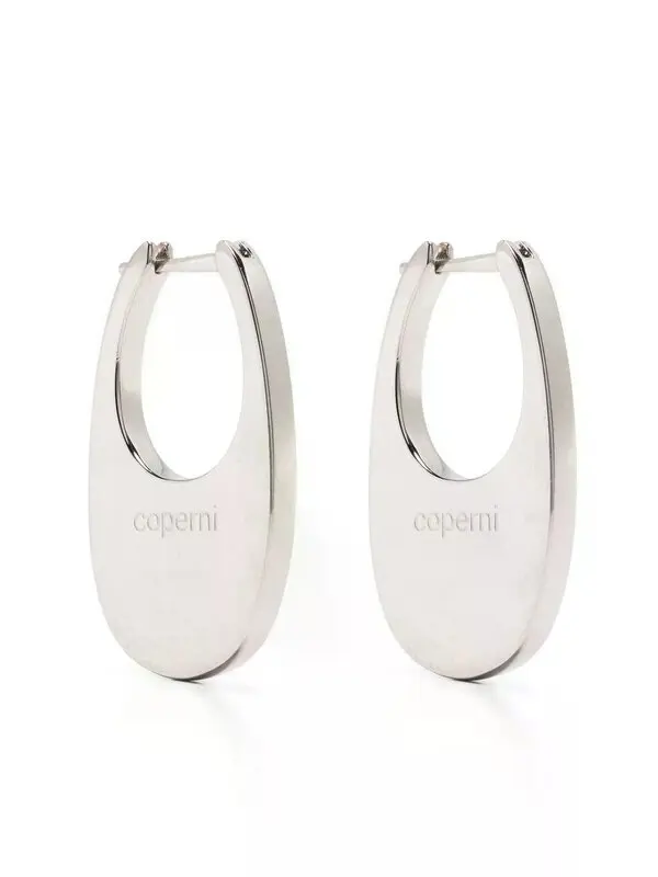 Coperni Medium Swipe Logo Earrings - Silver