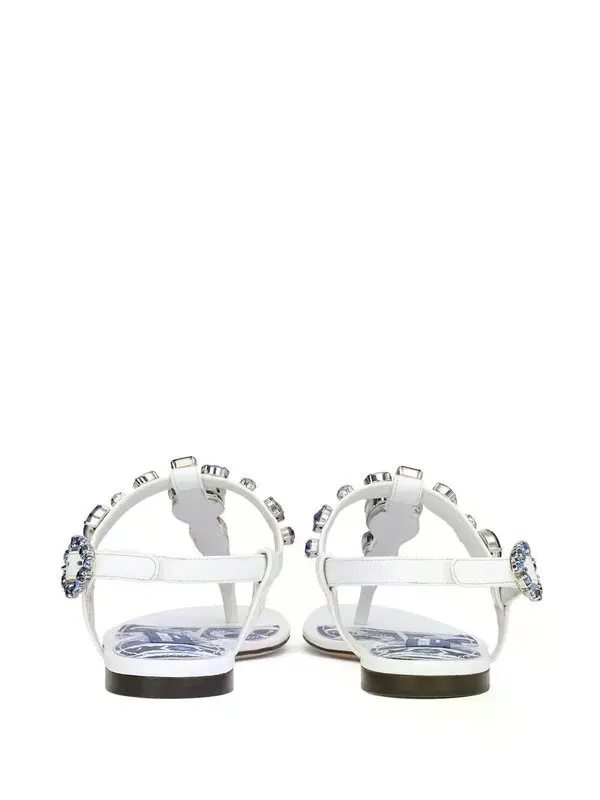 Dolce & Gabbana Bejewelled Patent Leather Thong Sandals