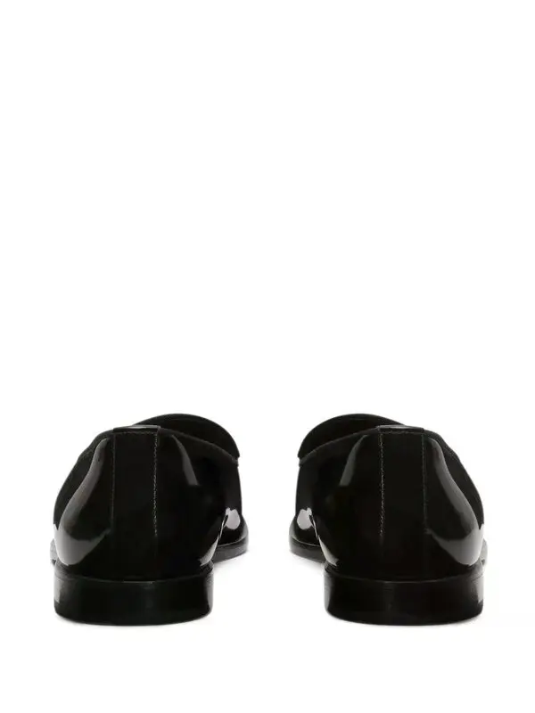 Dolce & Gabbana Logo-tag Patent Leather Slippers