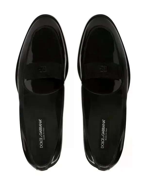 Dolce & Gabbana Logo-tag Patent Leather Slippers