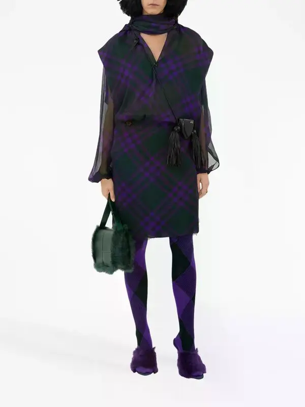 Burberry Check-pattern Silk Blouse