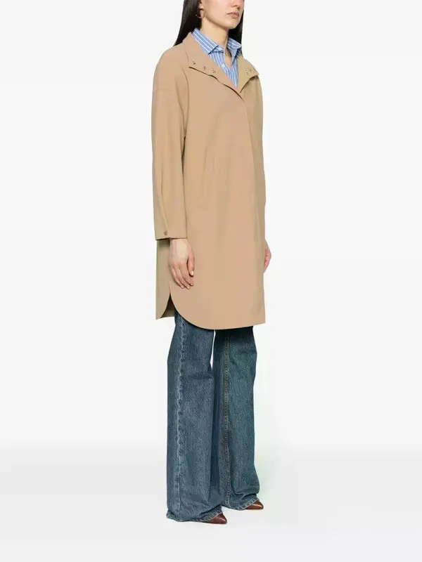 Herno Single-breasted Midi Coat - Neutrals