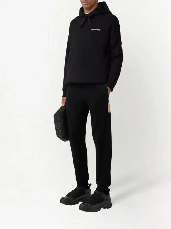 Burberry Check-panelled Track Pants - Black