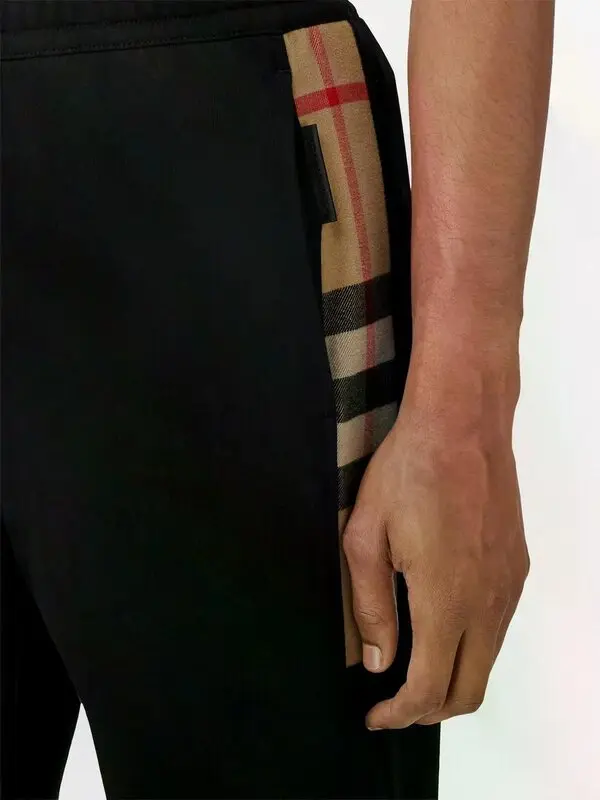 Burberry Check-panelled Track Pants - Black