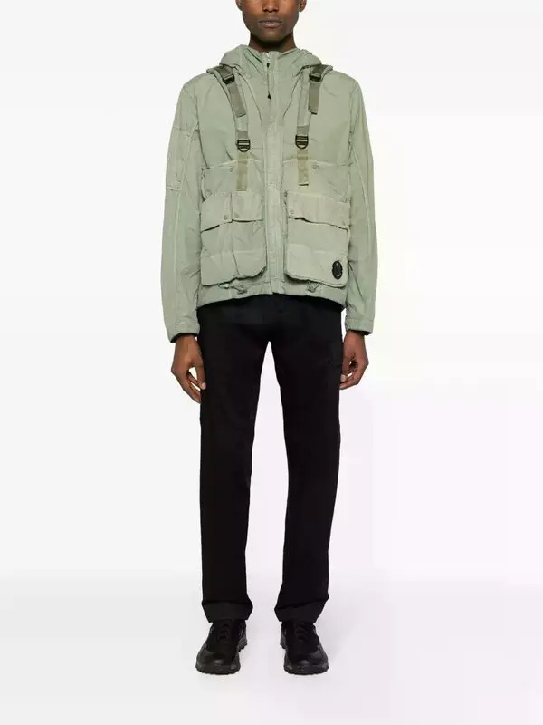 C.P. COMPANY Flatt Cargo-pockets Hooded Jacket - Green