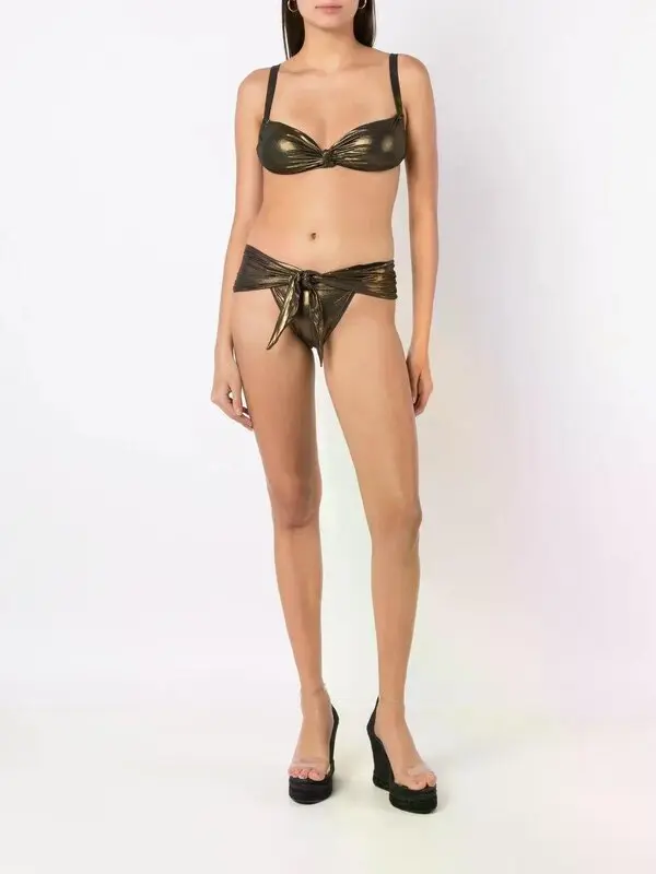 AMIR SLAMA Gathered-detail Self-tie Bikini