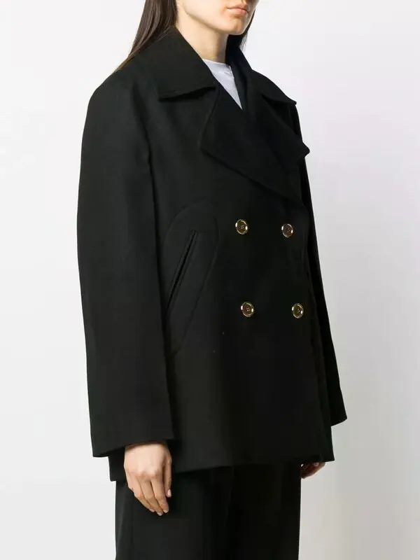PATOU Logo-embroidered Wool Pea Coat