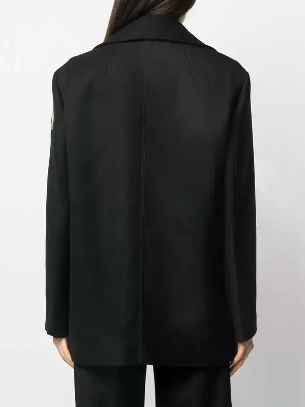 PATOU Logo-embroidered Wool Pea Coat