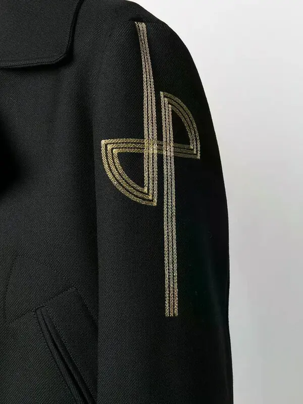 PATOU Logo-embroidered Wool Pea Coat