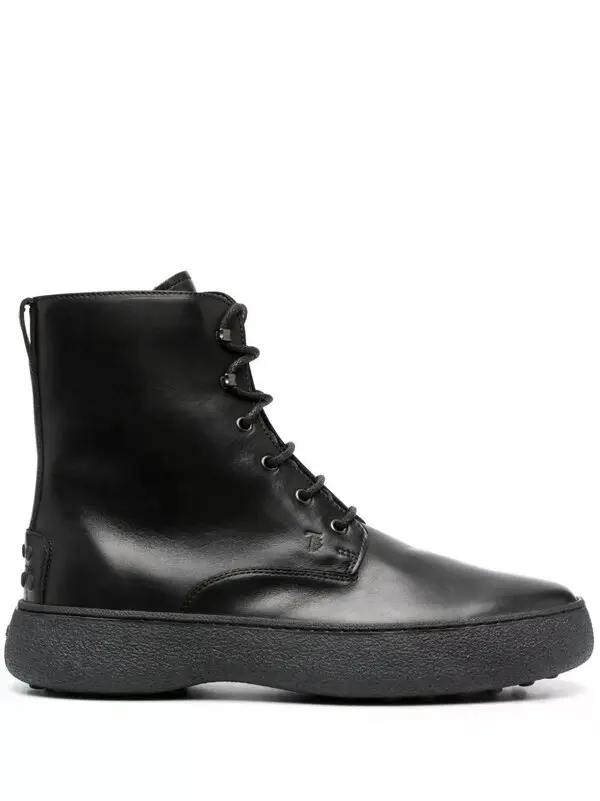 TOD'S Montone Lace-up Leather Boots