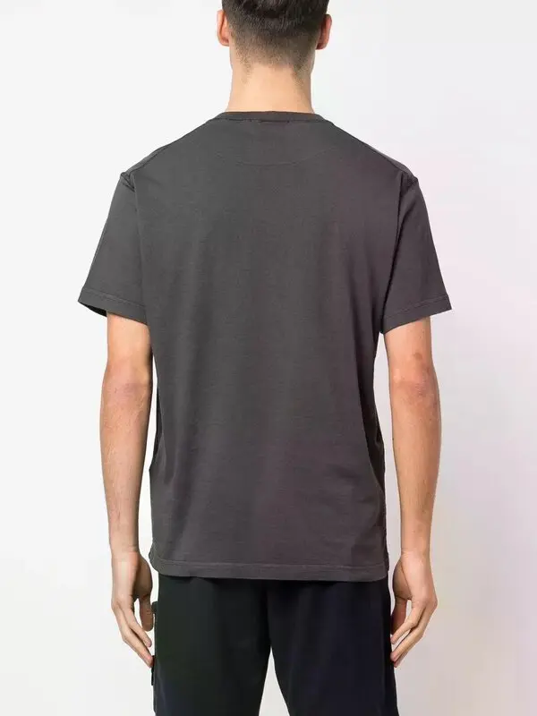 Stone Island Compass-patch Cotton T-shirt - Grey