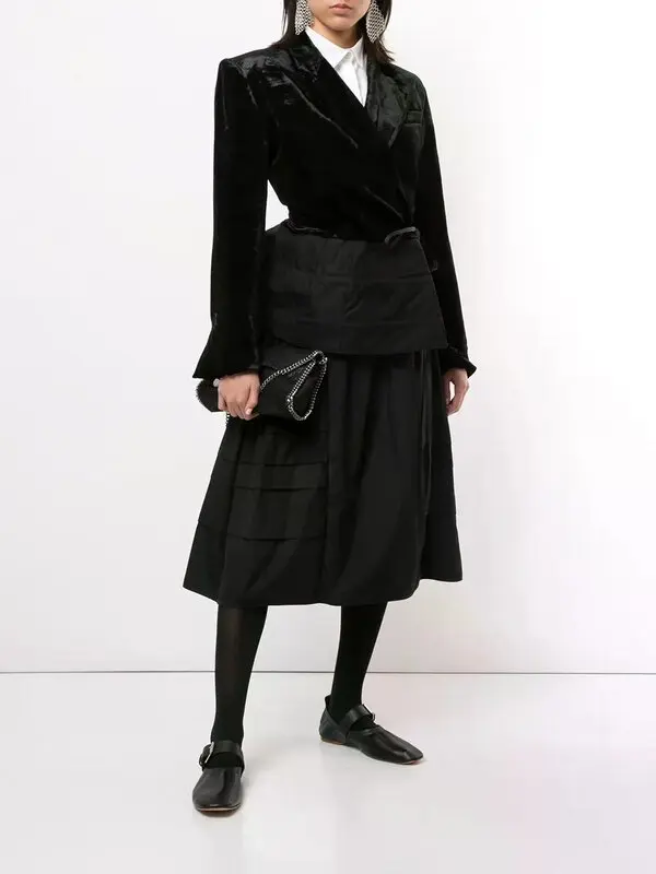AGANOVICH Velvet Panel Wrap-around Blazer