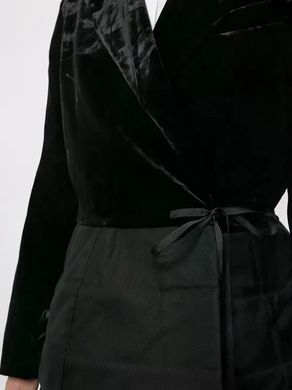AGANOVICH Velvet Panel Wrap-around Blazer
