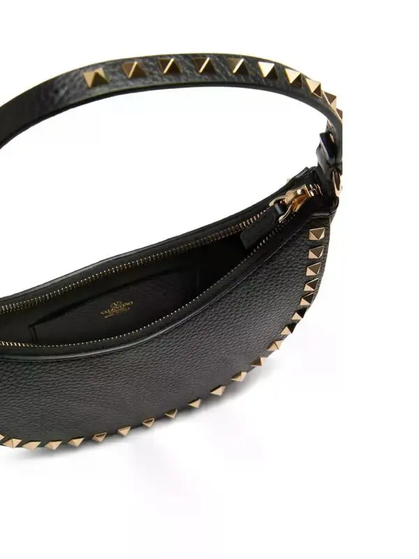 Valentino Garavani Mini Rockstud Hobo Shoulder Bag - Black