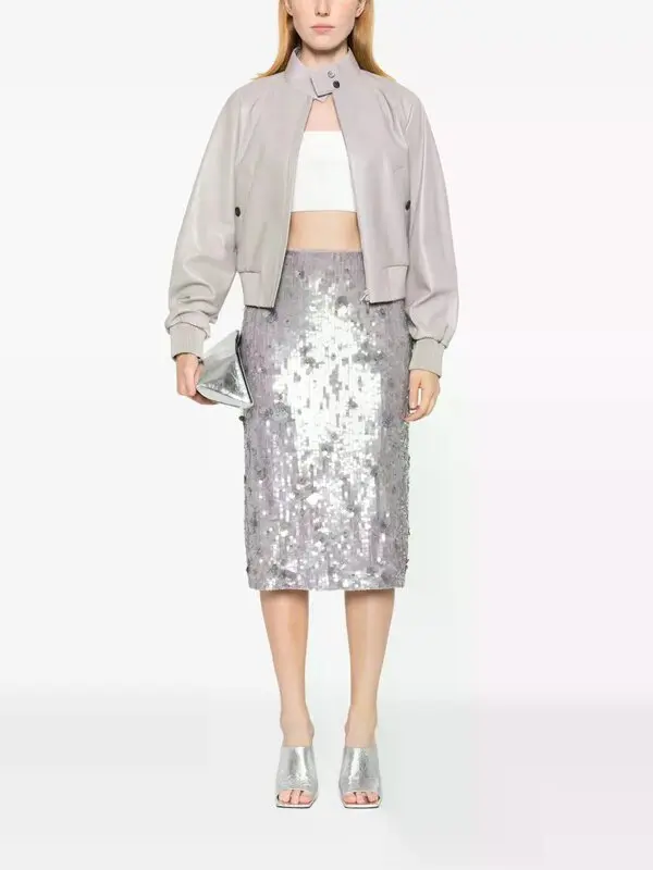 P.a.r.o.s.h Glow Sequin Embellished Midi Skirt